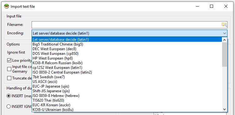 Sort Encodings In Import Csv File Modal · Issue 579 · Heidisqlheidisql · Github