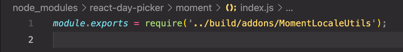 Import statement can not find MomentLocaleUtils · Issue #1226 · gpbl/react-day-picker · GitHub