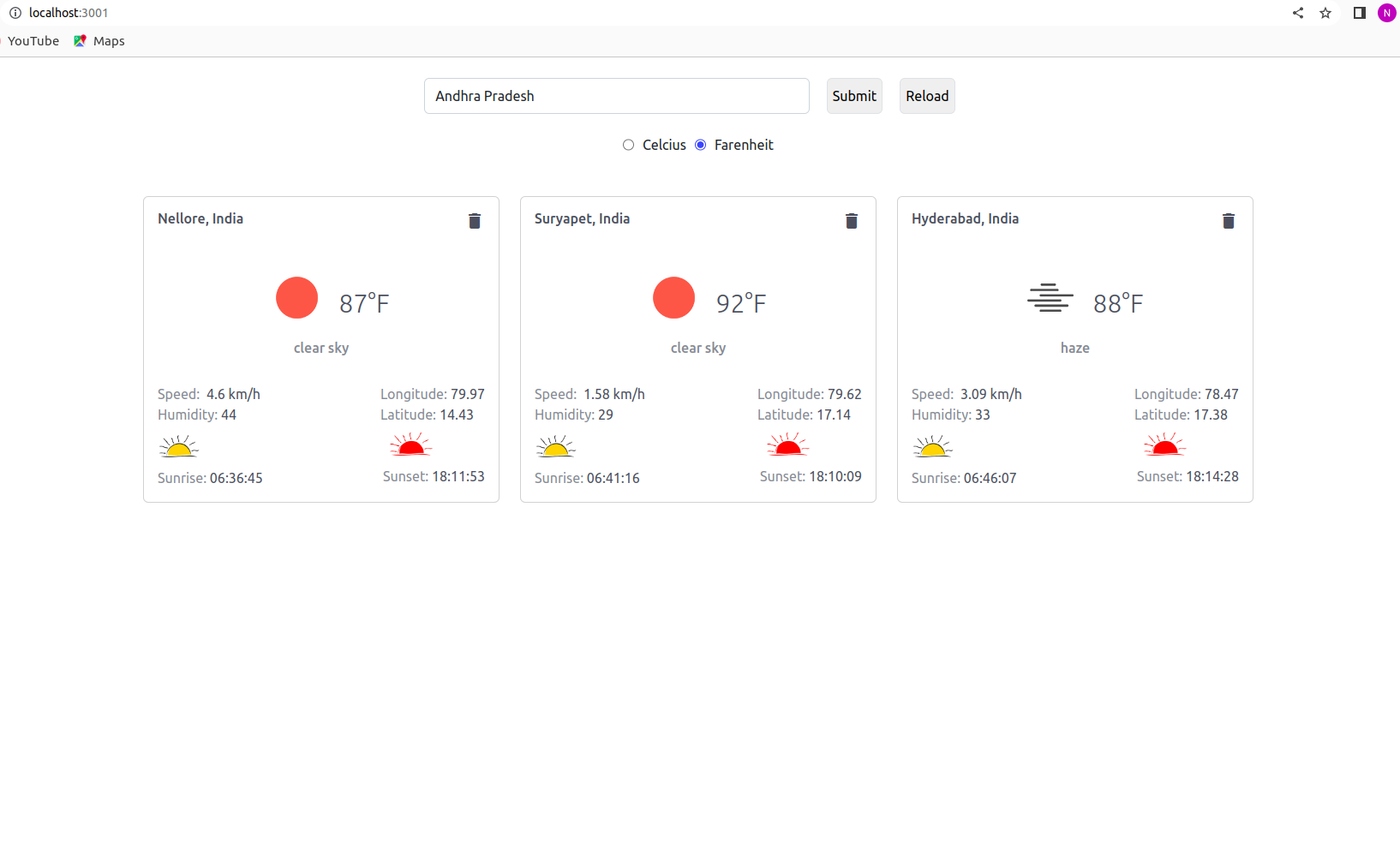 GitHub - niharikayada/weather-app-react: Weather application using react