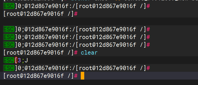 Some messy code When using docker container and the container's vim ...