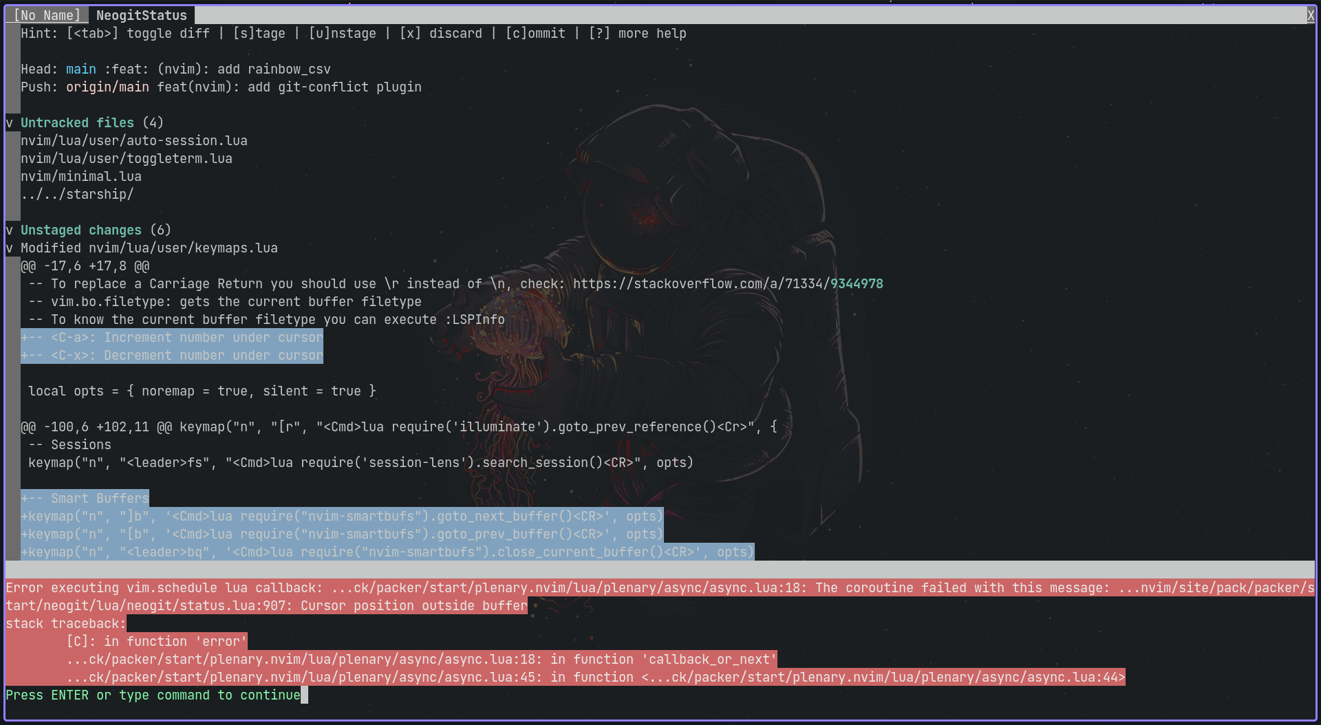 "Error: Cursor position outside buffer" when using the "Go to file" mapping · Issue #410 ...