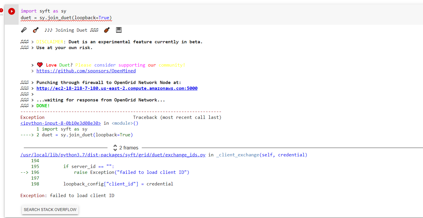 Unable to share pointer after having successful connection · Issue #5962 · OpenMined/PySyft · GitHub