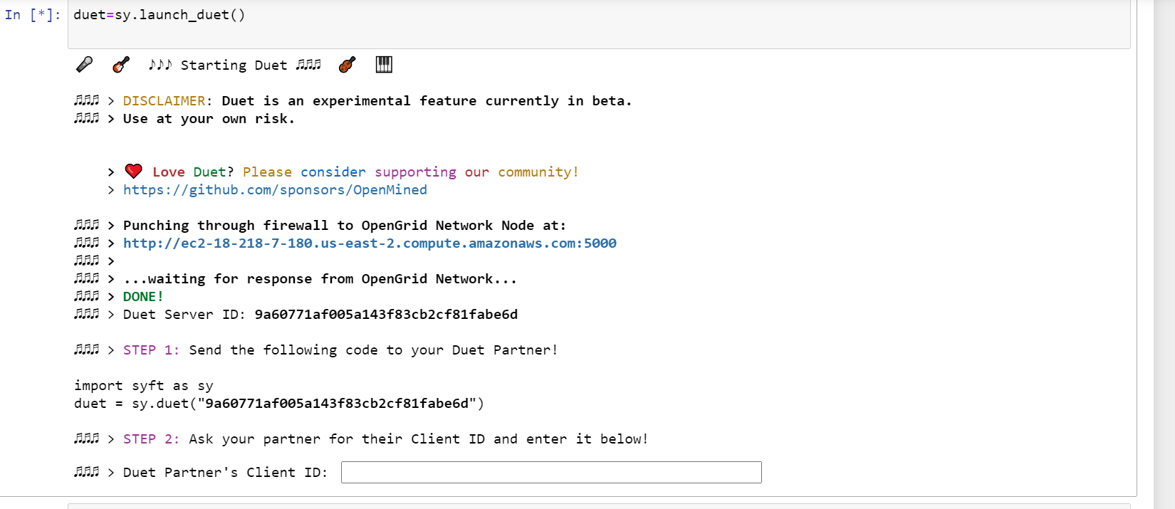Unable to share pointer after having successful connection · Issue #5962 · OpenMined/PySyft · GitHub