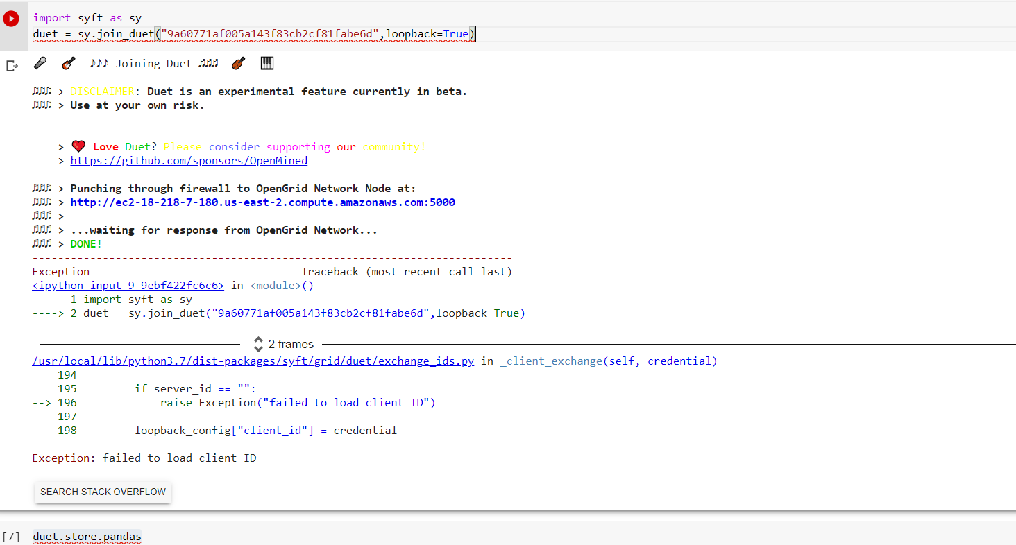 Unable to share pointer after having successful connection · Issue #5962 · OpenMined/PySyft · GitHub