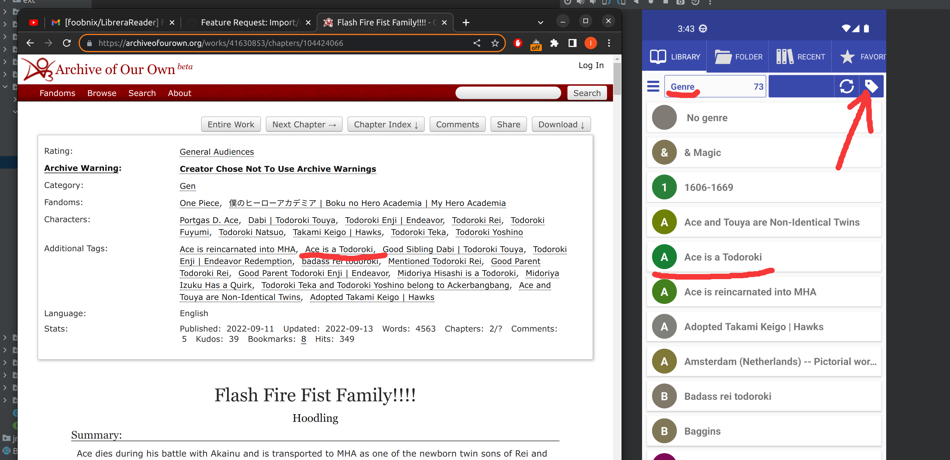 Feature Request: Import/extract tags from books downloaded from Archive Of Our Own (AO3 ...