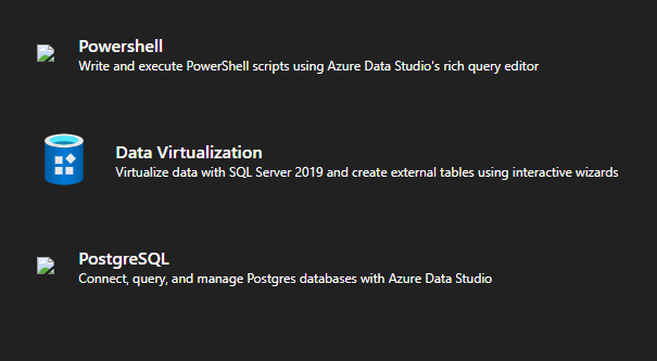 Extensions in welcome page no icon · Issue #11205 · microsoft/azuredatastudio · GitHub