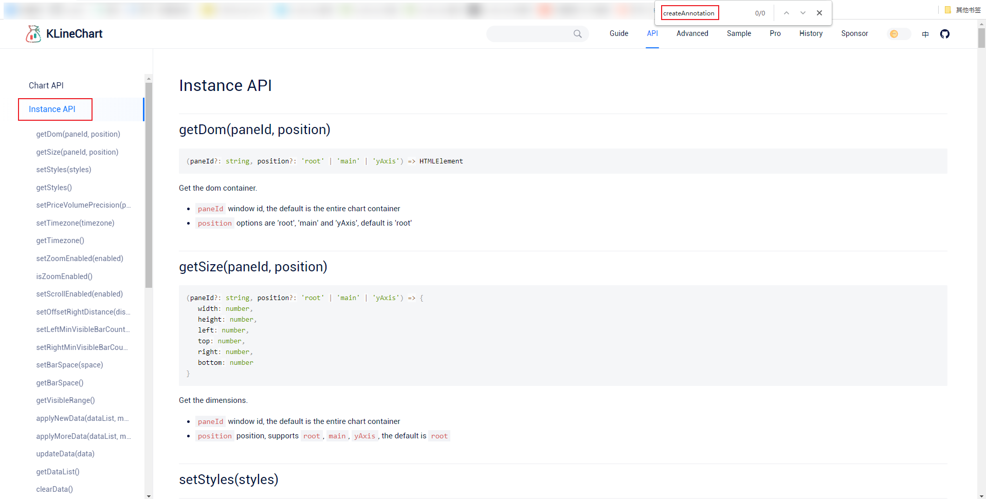 [Bug] 文档Bug,部分API在【https://klinecharts.com/api/instance】文档中查找不到 · Issue #371 · klinecharts ...