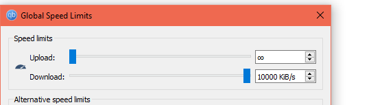Increase download speed limit from 10000 KiB/s to a higher limit, as connection speeds are ...