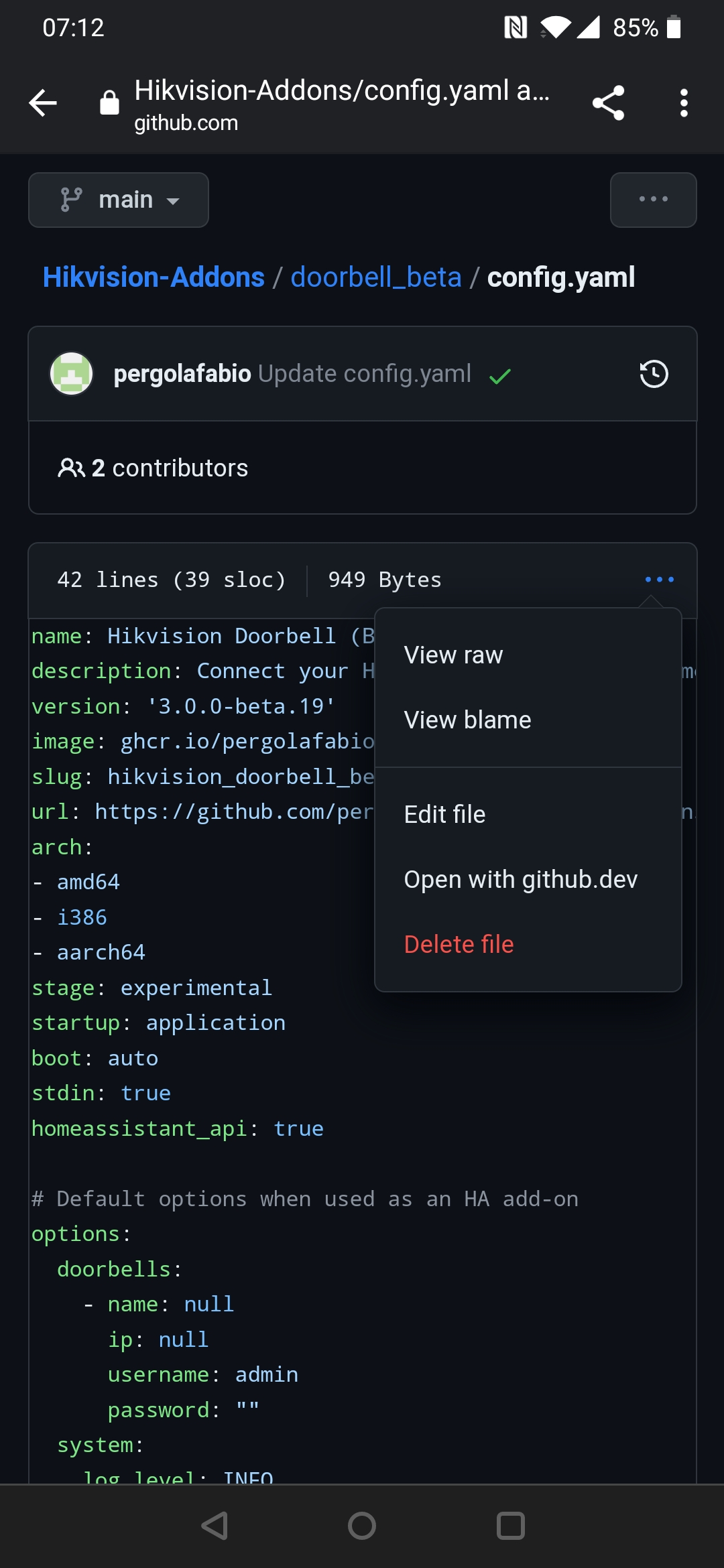 Can't edit configuration · Issue #105 · pergolafabio/Hikvision-Addons ...