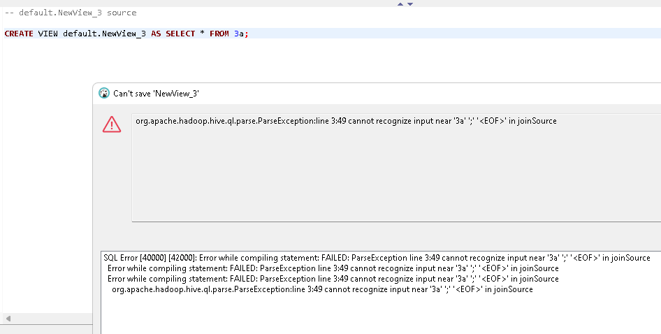 [hive] Semicolon Breaks View Creation Ddl · Issue 16036 · Dbeaver Dbeaver · Github