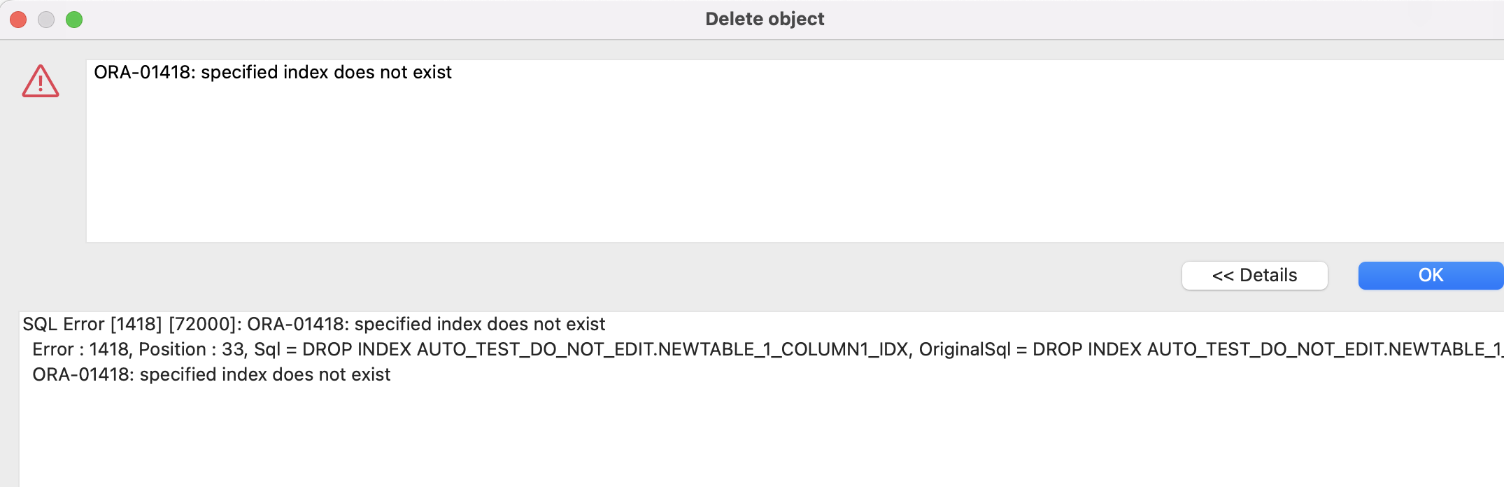 [Oracle] Problems with newly created table indexes · Issue #16710 ...