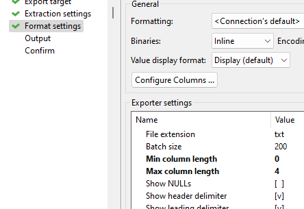 Can't truncate column length in TXT export · Issue #19694 · dbeaver/dbeaver · GitHub