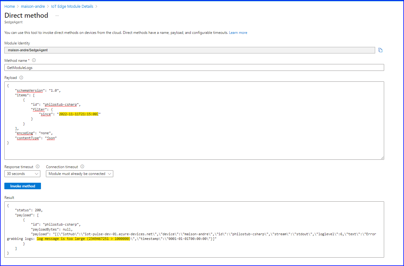 Error Grabbing Logs Log Message Is Too Large 2349467251 1000000 · Issue 6777 · Azure