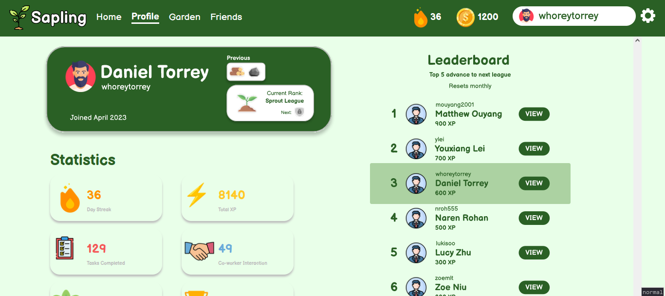 GitHub - nroh555/Sapling: A web application that provides a gamified experience for co-workers ...