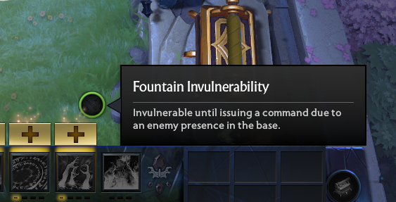 Fountain Invulnerability tooltip still includes "due to an enemy ...