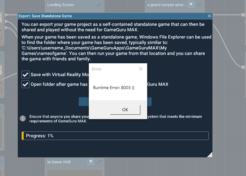 Experimental build does not make a stand alone game / VR and Windows · Issue #4296 ...