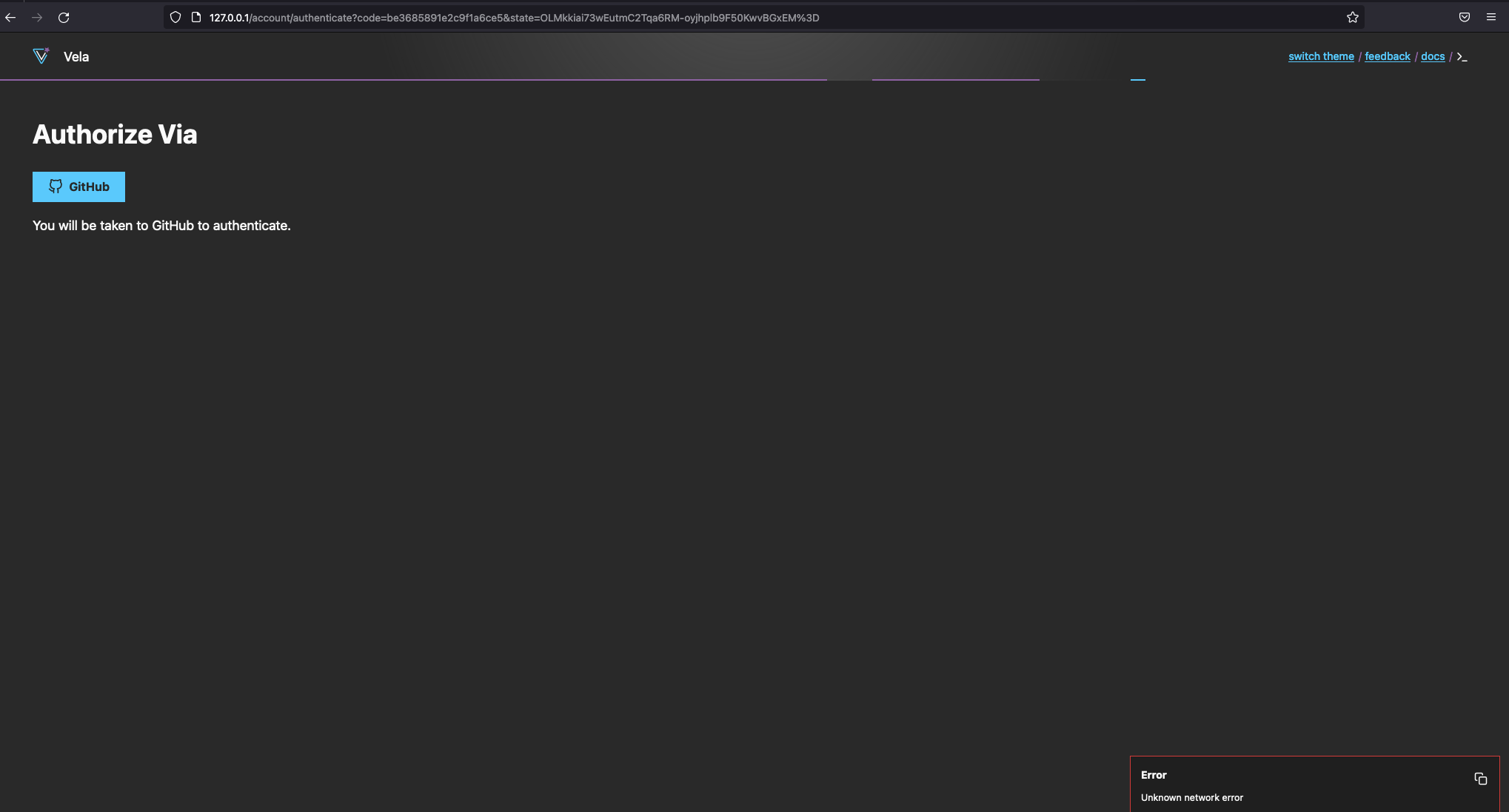 Vela does not re-direct to login page · Issue #738 · go-vela/community · GitHub