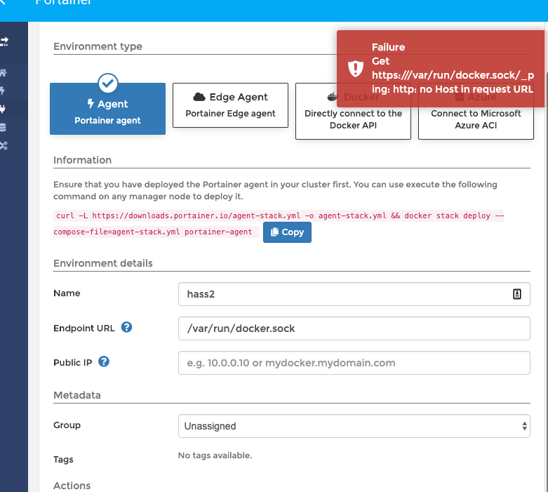 Unable To Connect To The Docker Endpoint · Issue 32 · Hassio Addonsaddon Portainer · Github