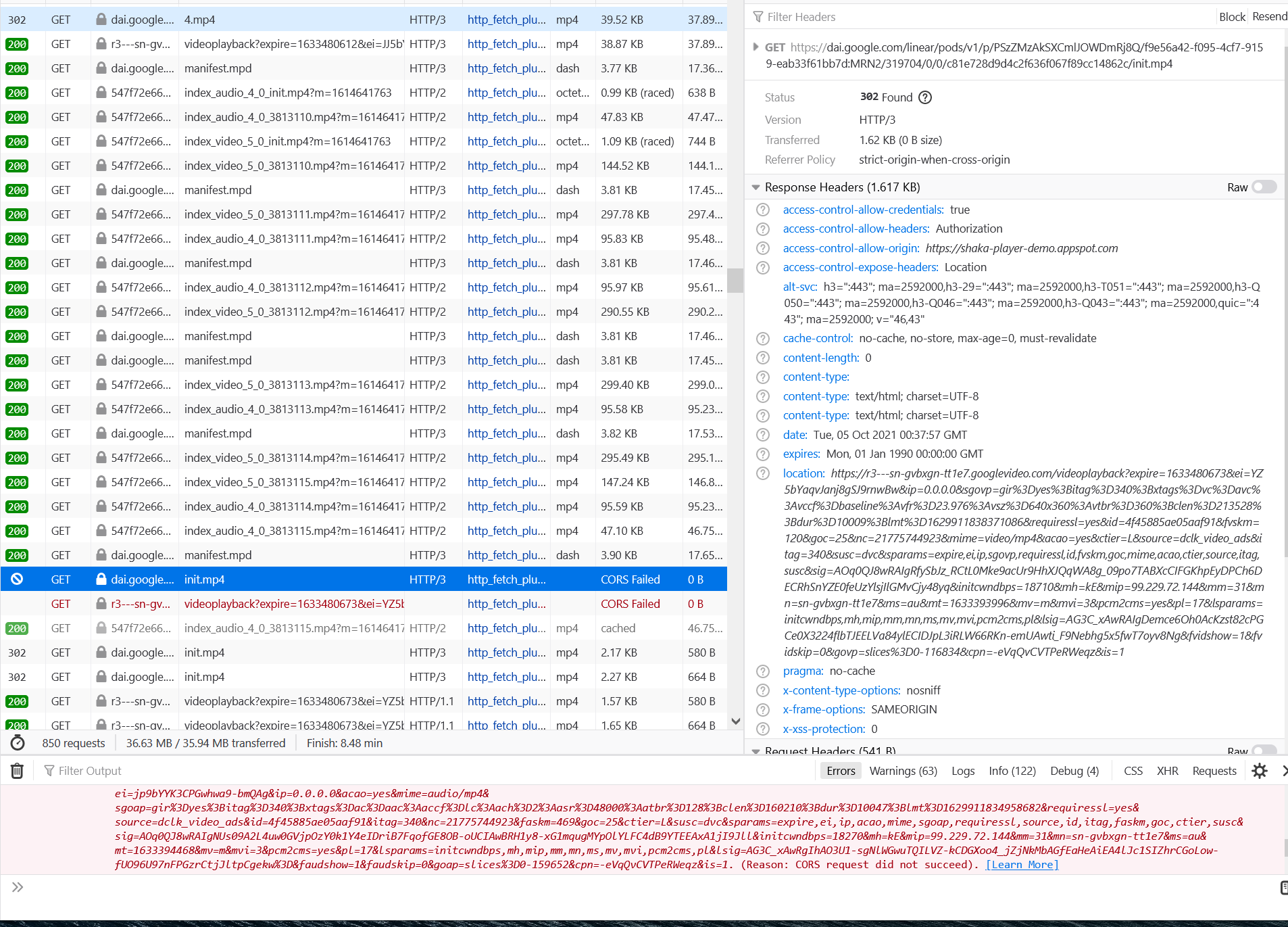 Shaka-player failing on some http/3(?) segment requests with redirect in Firefox 92 · Issue ...