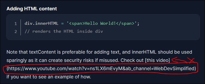 JavaScript Foundation: Broken Link of Youtube · Issue #26271 · TheOdinProject/curriculum · GitHub