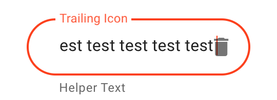 Bleeding text boundaries in shaped-outlined Text Field component with leading/trailing Icon ...