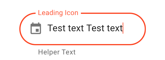 Bleeding text boundaries in shaped-outlined Text Field component with leading/trailing Icon ...