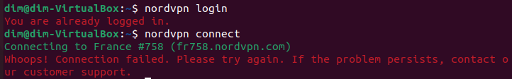Login to NordVPN ok but server connection failed (VM) · Issue #71 · bubuntux/nordlynx · GitHub