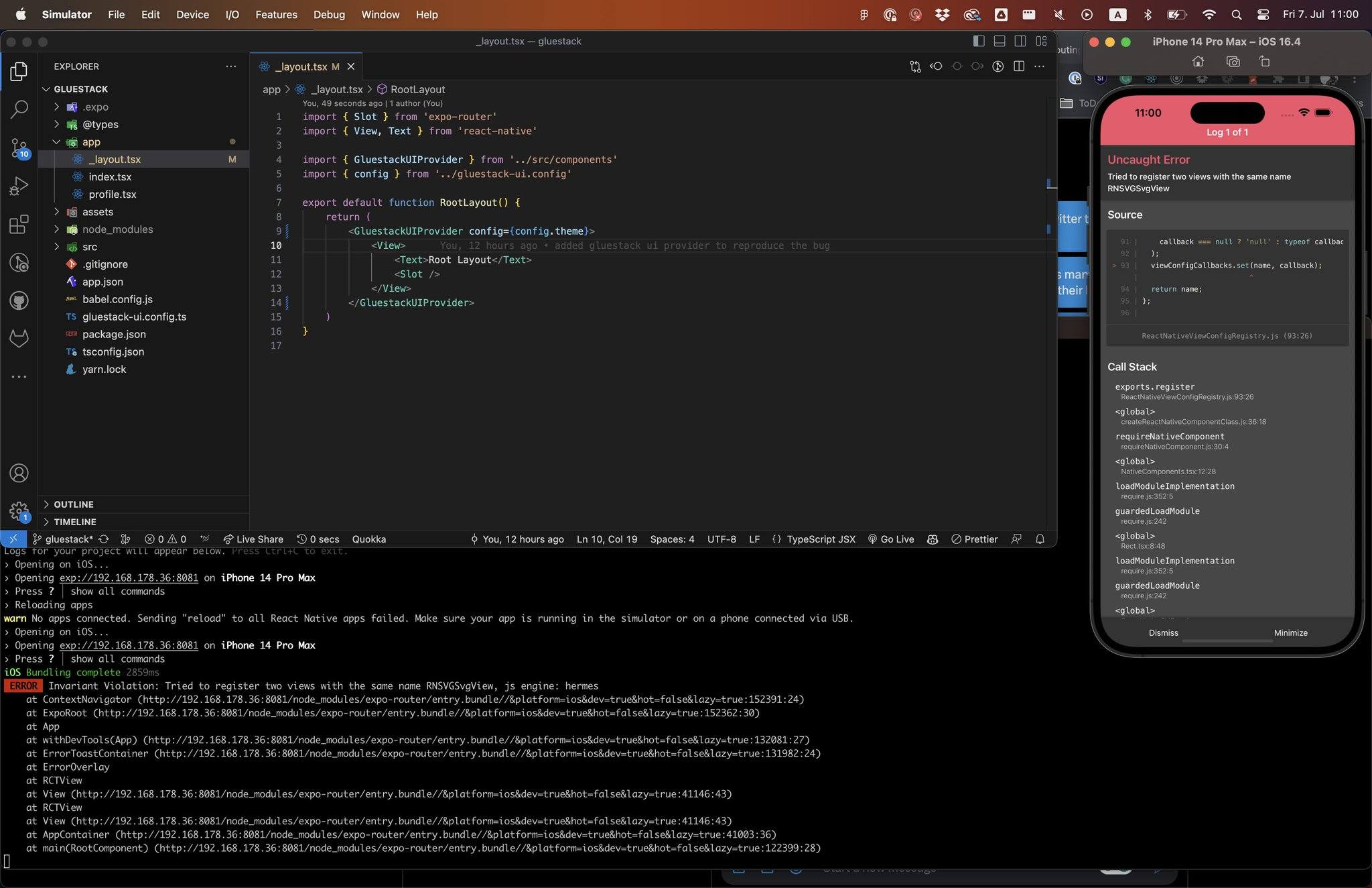 Invariant Violation: Tried to register two views with the same name RNSVGSvgView · Issue #762 ...