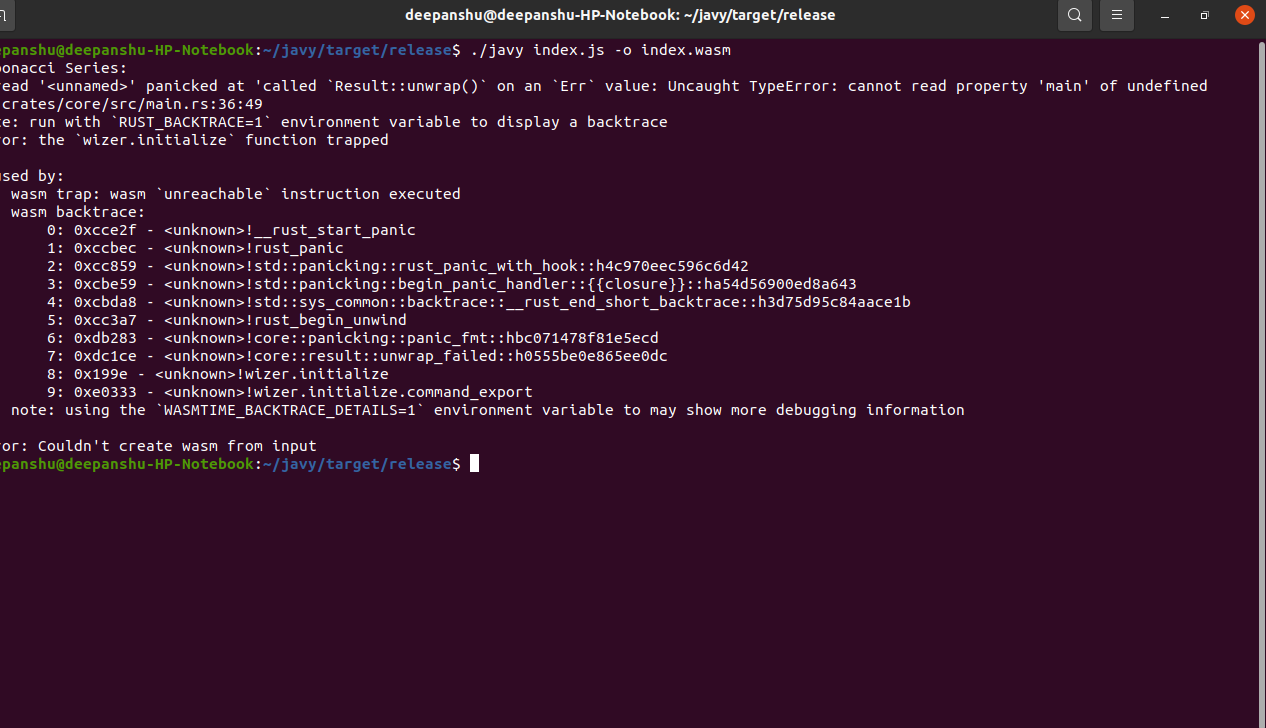 Not able to execute the `make` command for Javy · Issue #94 · bytecodealliance/javy · GitHub
