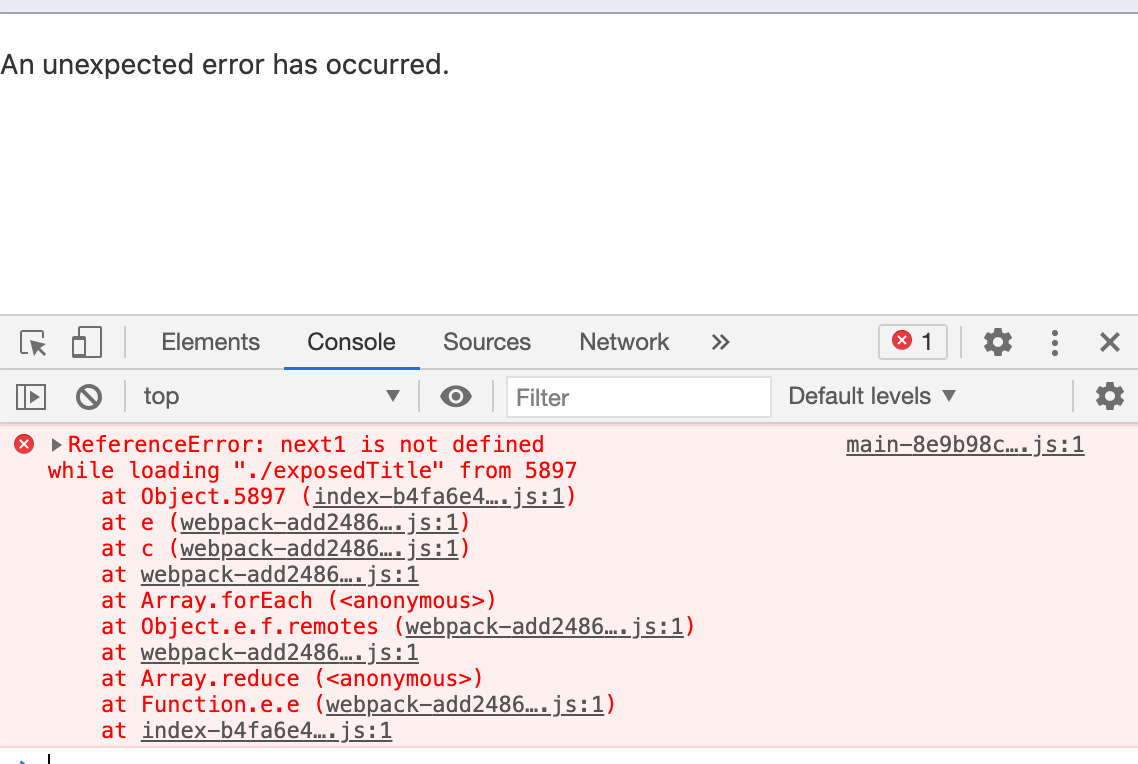 Error: Container missing while loading ... while running `next start` but not on `next dev ...