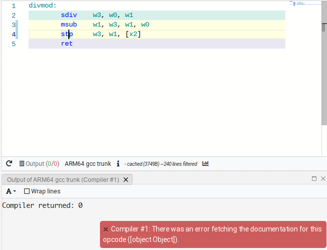 [BUG]: ARM64 instruction documentation fails to display with a cryptic error · Issue #3117 ...