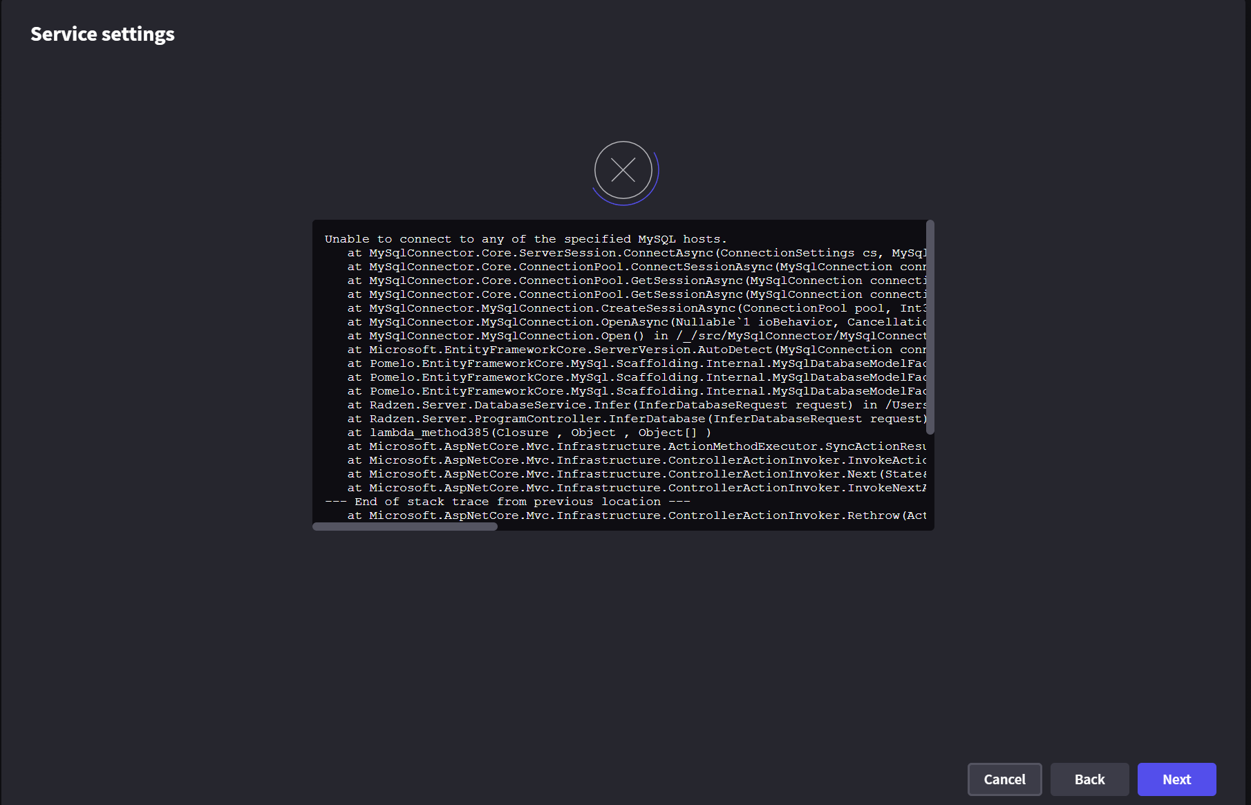 Cannot establish MySQL connection · Issue #50 · radzenhq/radzen-blazor ...
