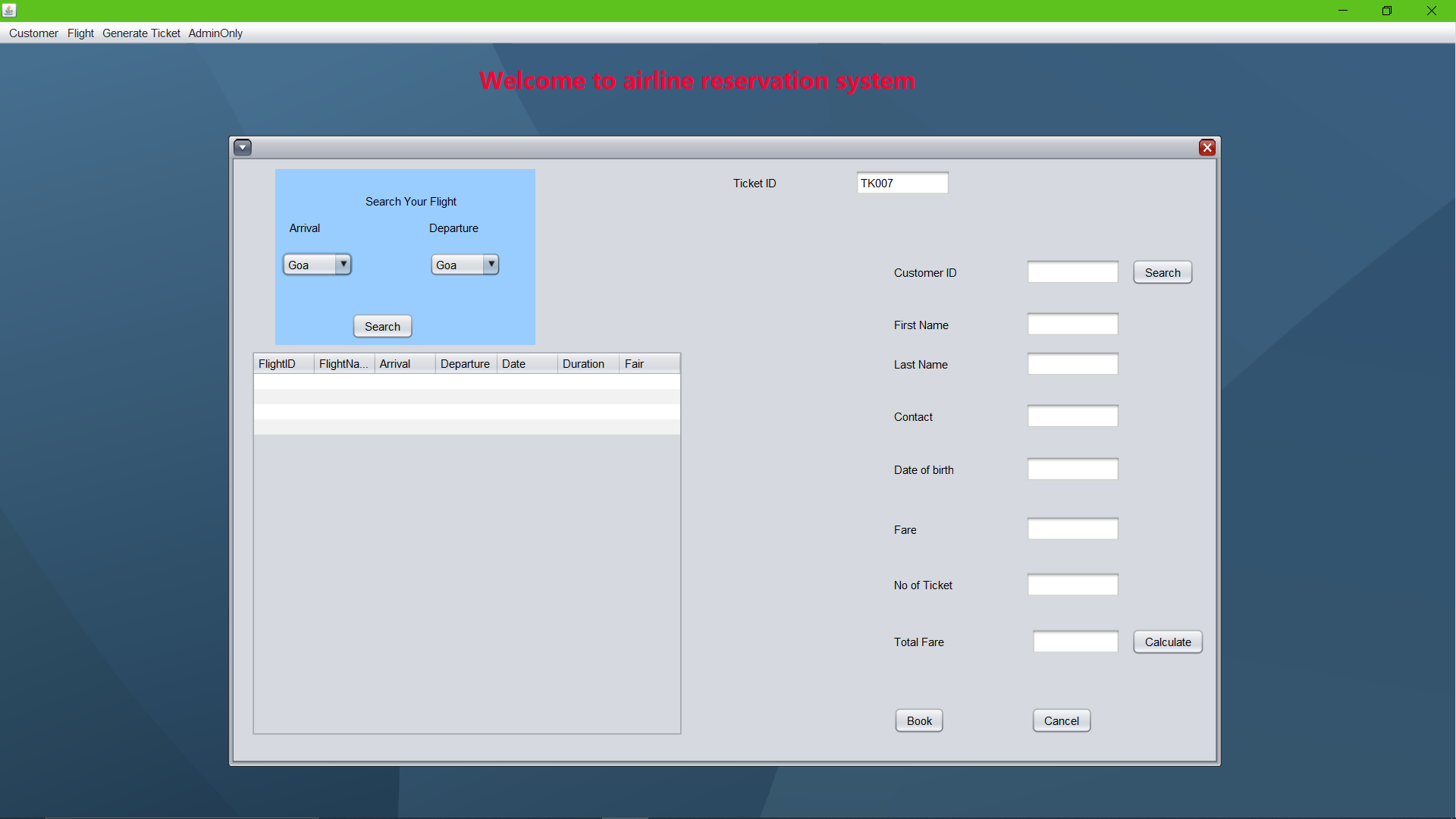 GitHub - 1291Abhi/airline_reservation_system: Making demo project of ticket booking using java ...