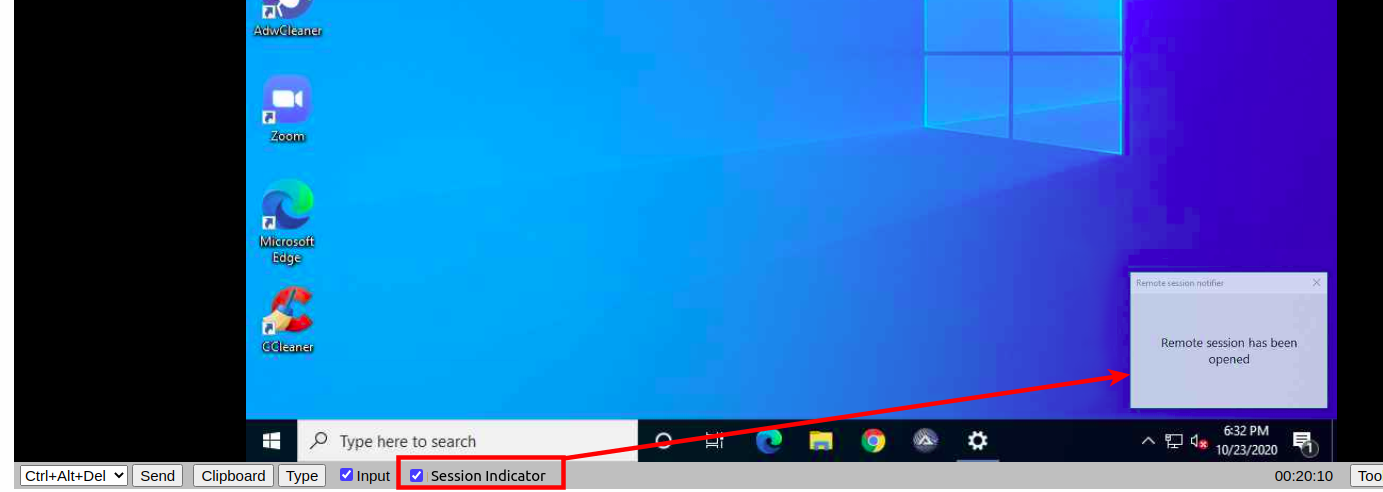 Feature Request: Session indicator option when connected · Issue #1913 · Ylianst/MeshCentral ...
