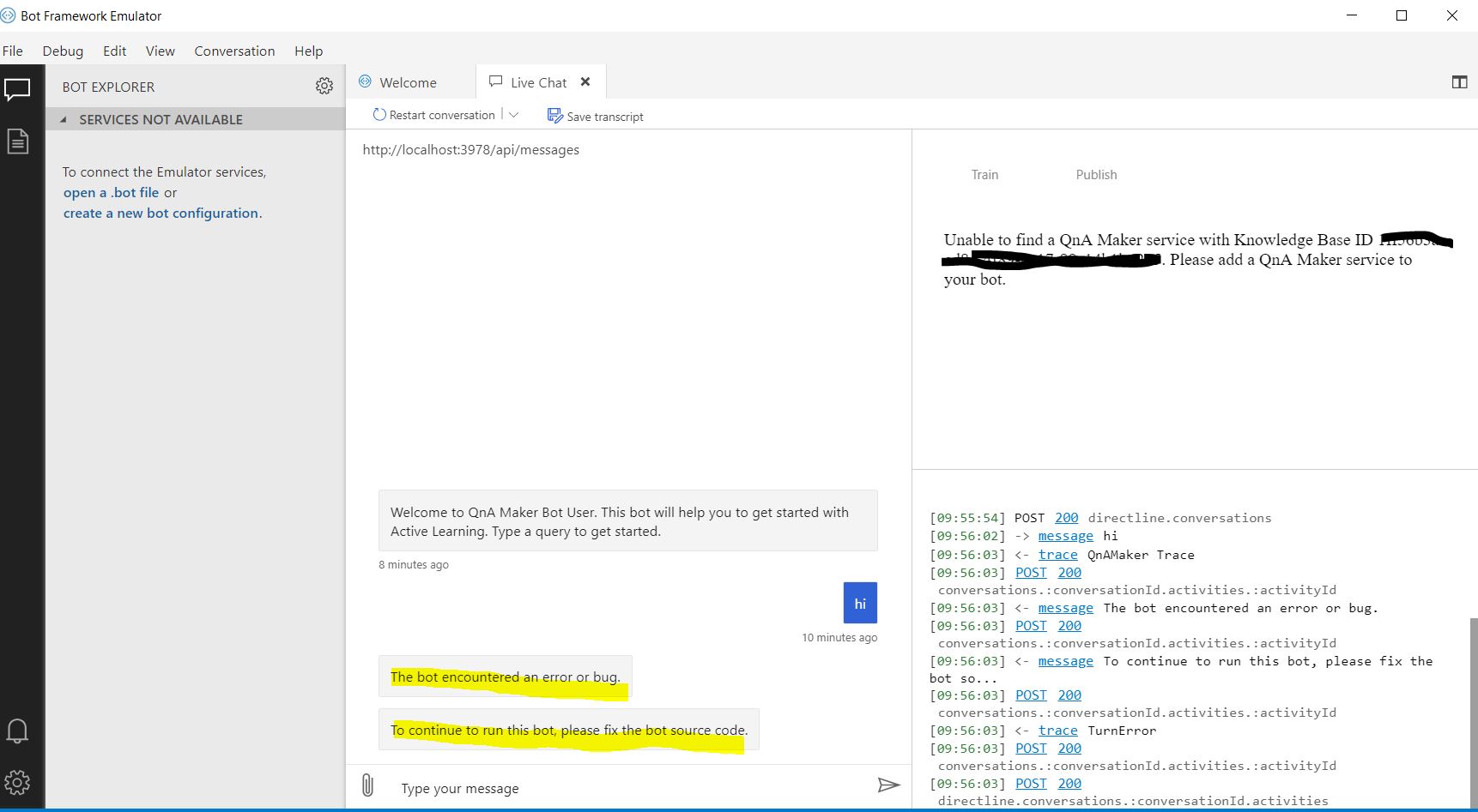 Unable to find a QnA Maker service with Knowledge Base ID ... · Issue #2129 · microsoft ...