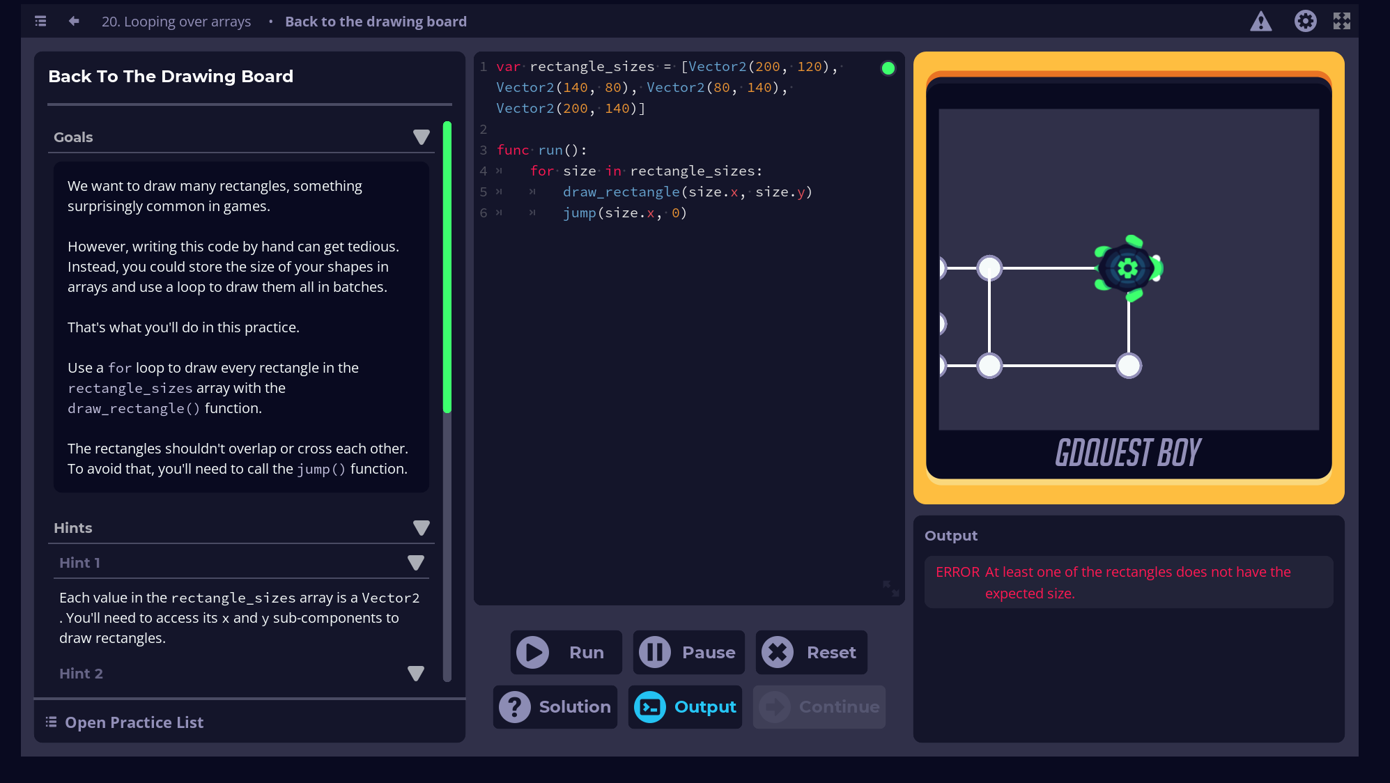 Bug on 20. Looping Over Arrays · Issue #530 · GDQuest/learn-gdscript · GitHub