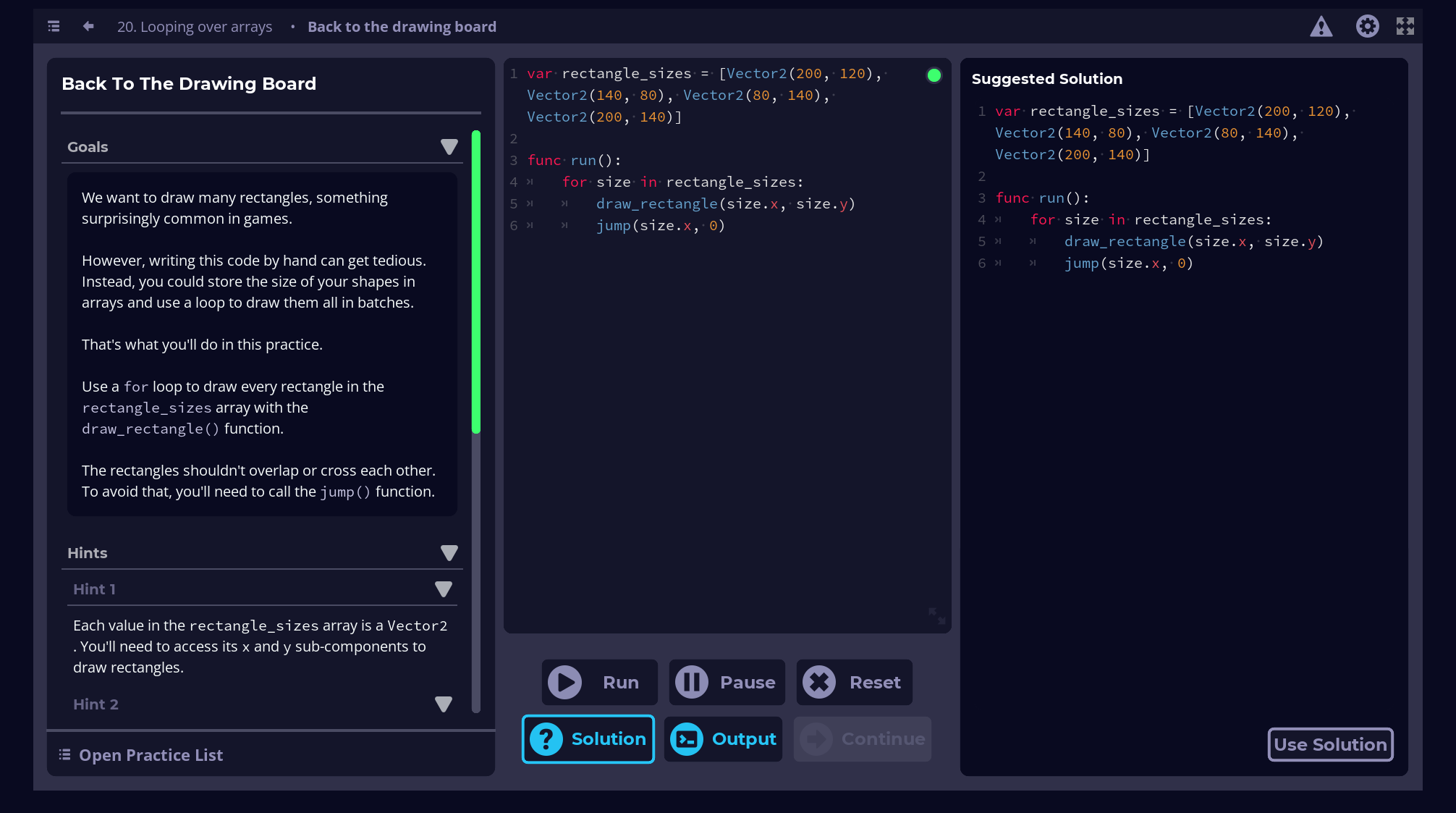 Bug on 20. Looping Over Arrays · Issue #530 · GDQuest/learn-gdscript · GitHub