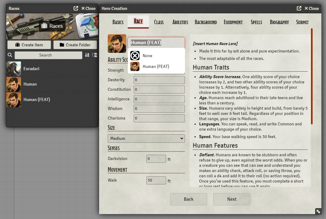 V11 Request - Background item type for Races · Issue #149 ...