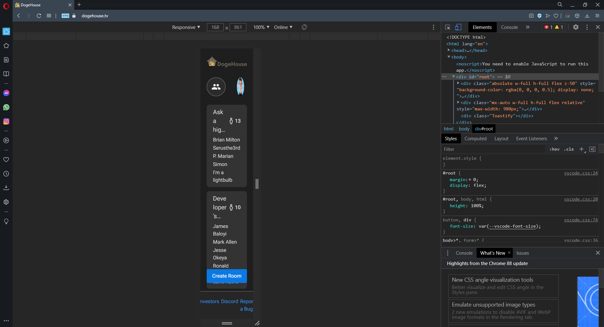 Avatar disappears when window width is very small · Issue #233 · benawad/dogehouse · GitHub