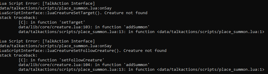 summon - setFollowCreature, setTarget · Issue #3568 · otland/forgottenserver · GitHub