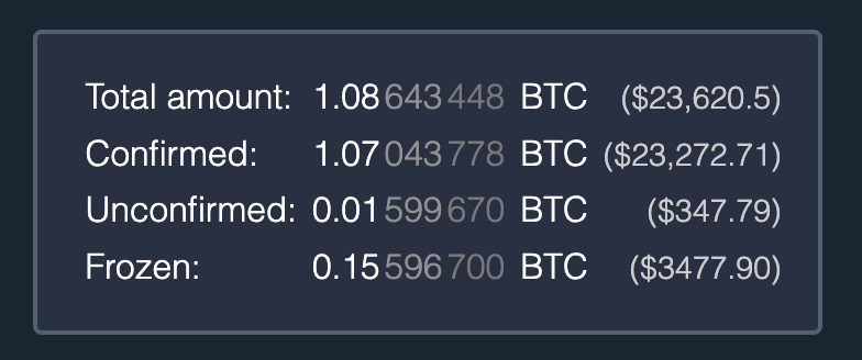 Feature Request: Show balance of frozen UTXO · Issue #2199 · cryptoadvance/specter-desktop · GitHub