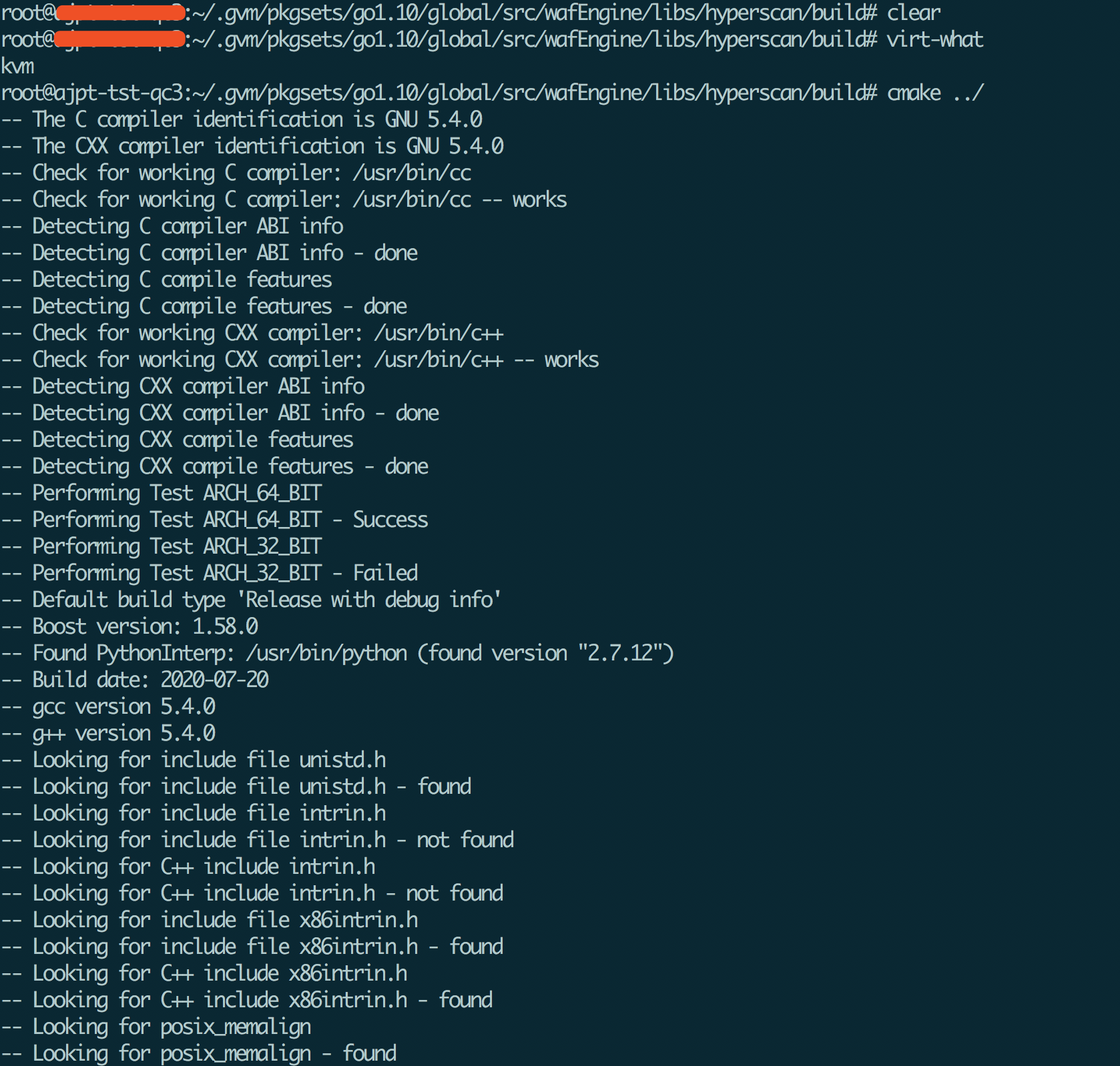 Can't Build on KVM · Issue #258 · intel/hyperscan · GitHub
