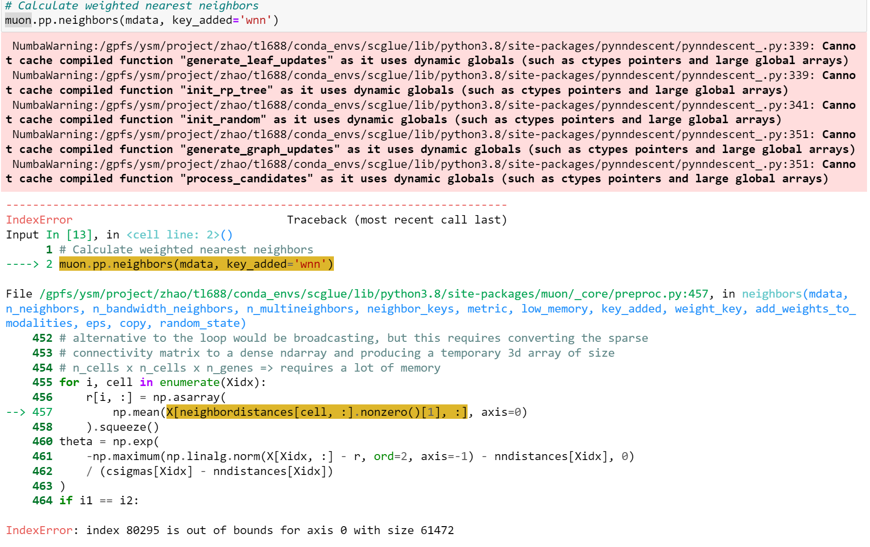 Bugs in muon.pp.neighbors(mdata, key_added='wnn') · Issue #89 · scverse/muon · GitHub