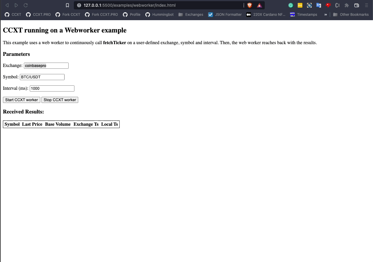 Has anyone had any luck getting CCXT to run in a Webworker? · Issue #12646 · ccxt/ccxt · GitHub
