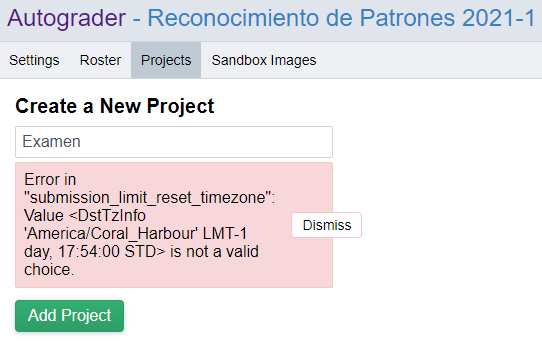 Error in "submission_limit_reset_timezone" · Issue #19 · eecs-autograder/autograder.io · GitHub