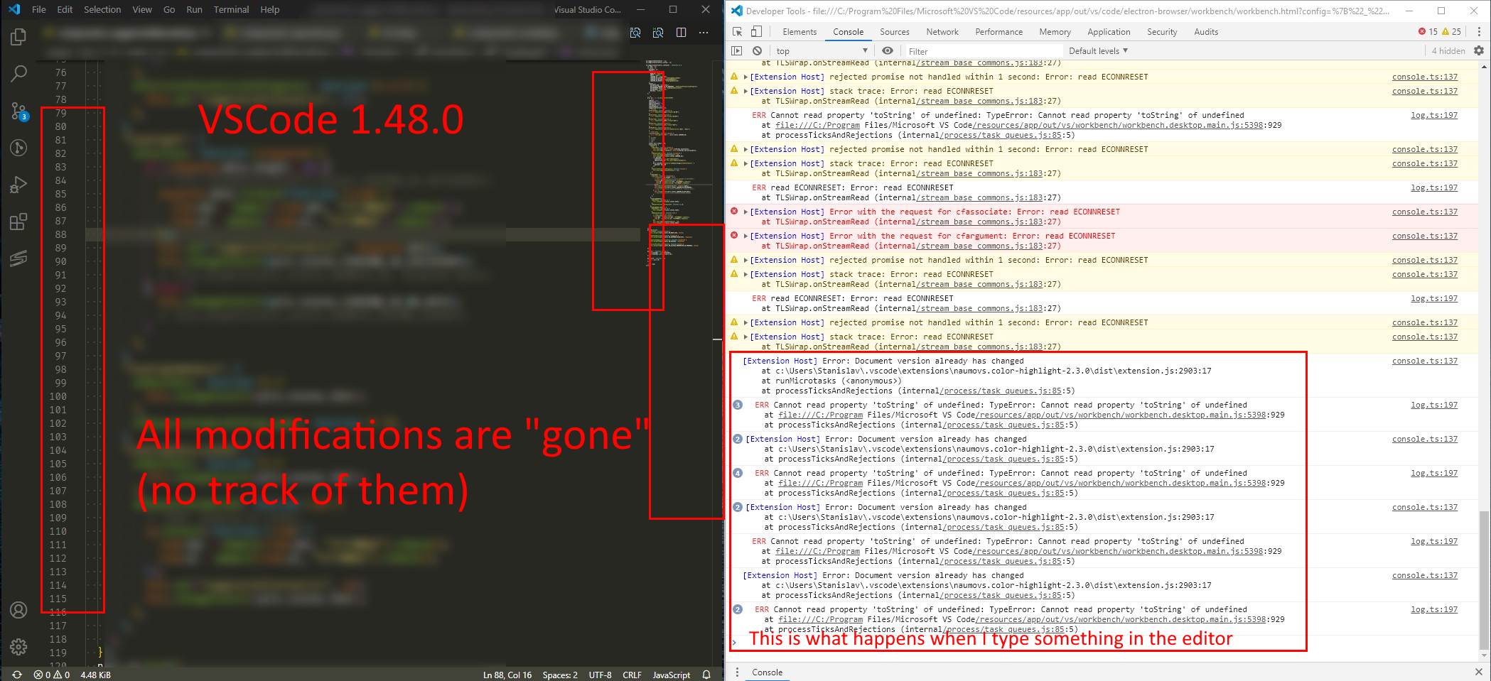 Tracking of the modifications is broken · Issue #104786 · microsoft ...