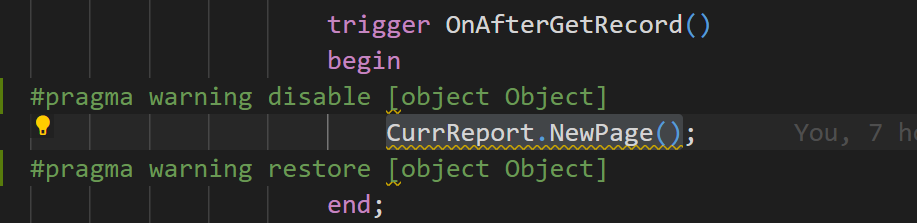 pragma warning disable acting weird · Issue #61 · BartPermentier/al ...
