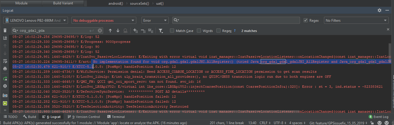 ANDROID: GDAL Library Got crashed in 64 bit compatible APK · Issue #1612 · OSGeo/gdal · GitHub