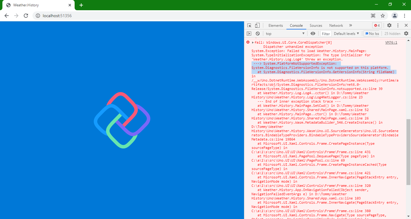 System.Diagnostics.FileVersionInfo is not supported on Wasm · Issue #5916 · unoplatform/uno · GitHub