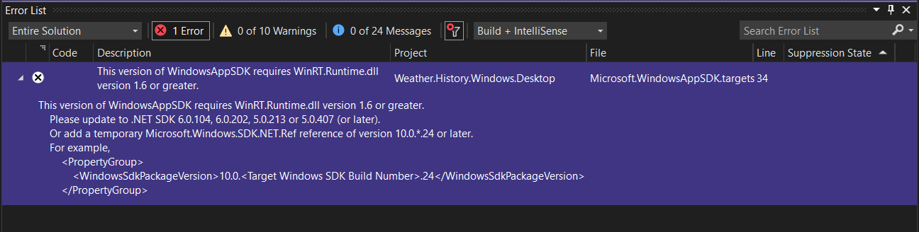 1.1.0-preview2 "This version of WindowsAppSDK requires WinRT.Runtime.dll version 1.6 or greater ...
